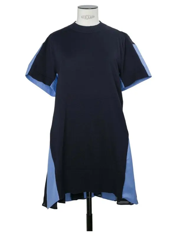 Sacai Poplin X Cotton Knitted Dress - Black