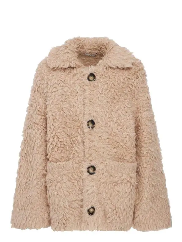 Acne Studios Alpaca Blend Knit Jacket - Nude
