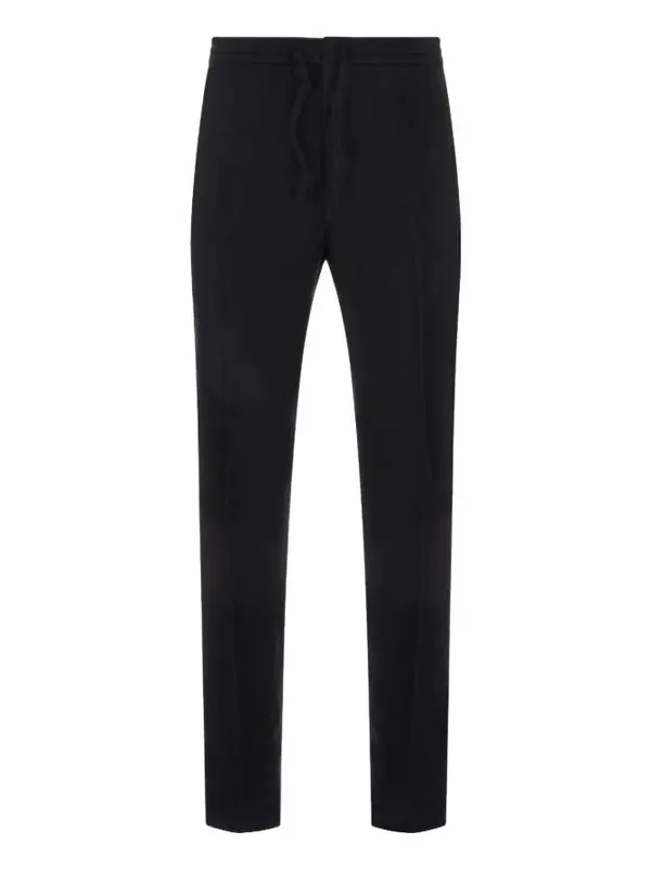 Canali Drawstring Straight-leg Trousers - Black