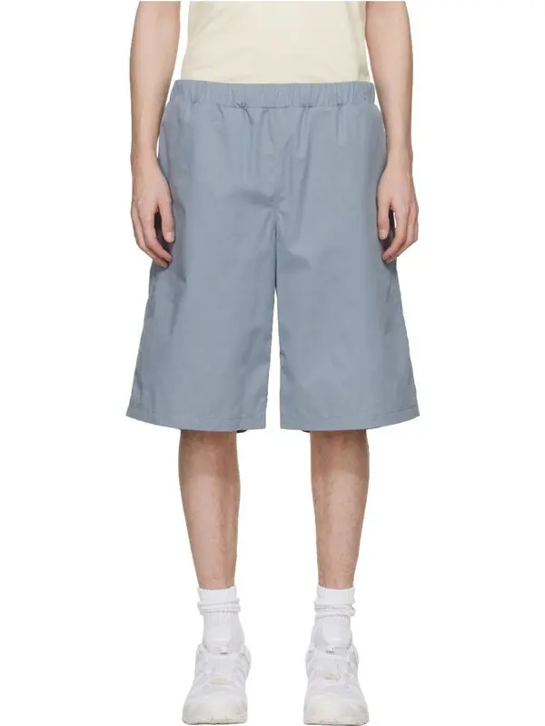 RIER Elasticated Cotton Bermuda Shorts - Blue