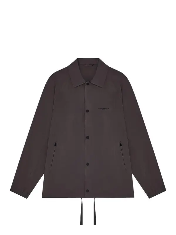 Emporio Armani Logo Embroidered Raglan Sleeve Jacket - Brown