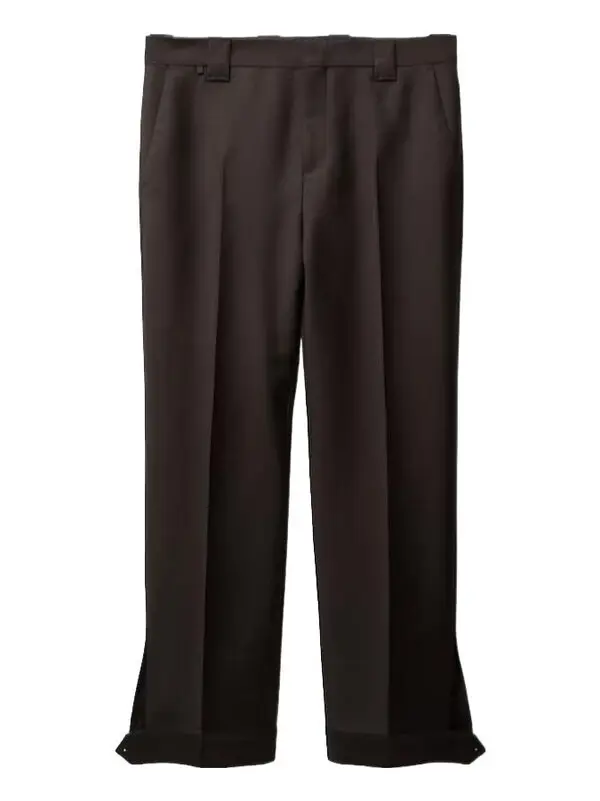 Versace Creased Formal Trousers With Medusa Head Detail - Brown