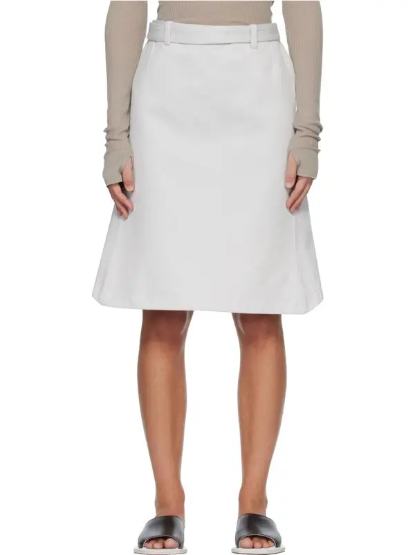 RIER Gabardine Inox Rustic Skirt - White