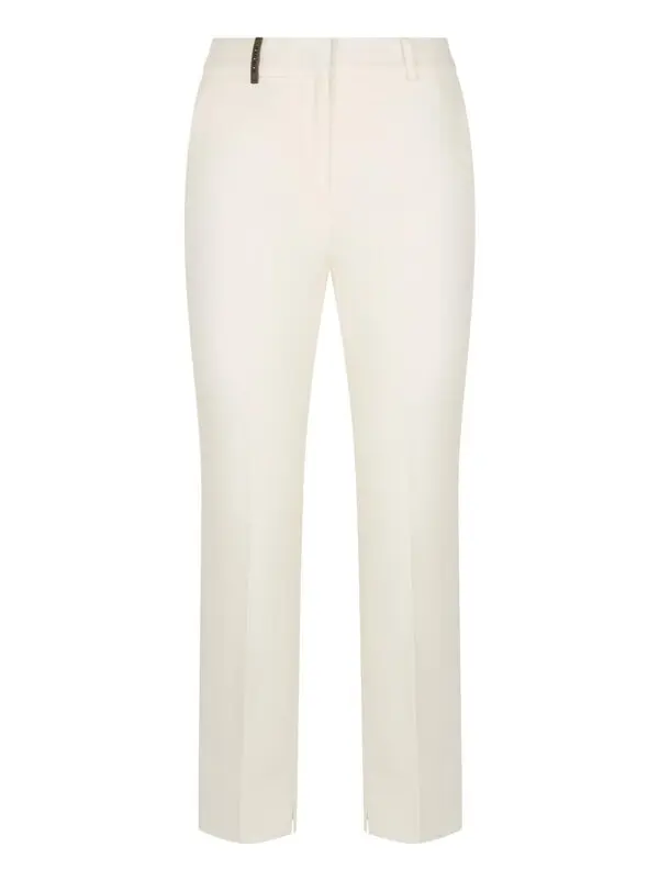 Peserico Cotton Slim-fit Cropped Pants - White