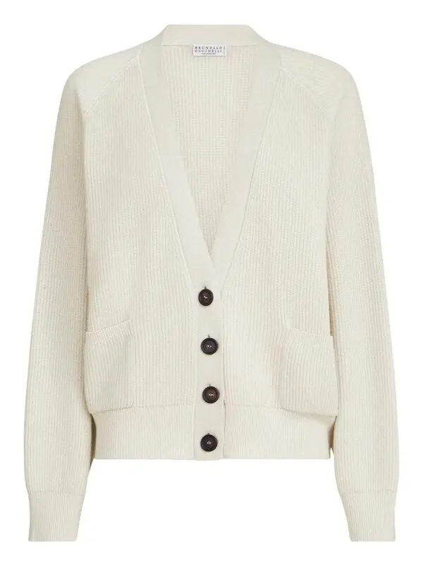 Brunello Cucinelli Ribbed Pocket Cardigan - Panama