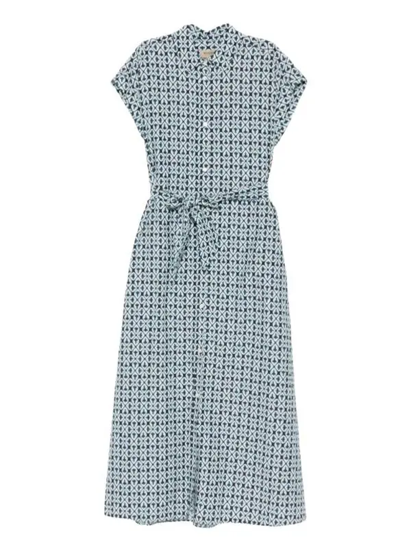 Woolrich Belted Printed Shirt Dress - Gray