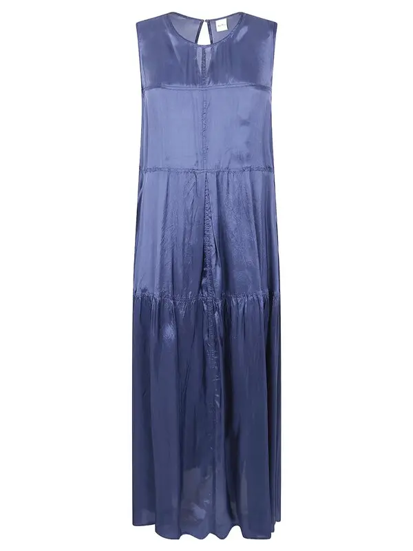 Aspesi Round Neck Sleeveless Maxi Dress - Blue