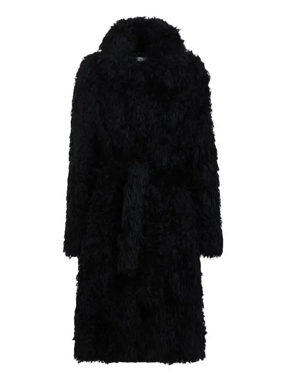 Acne Studios Plush Long Coat - Black