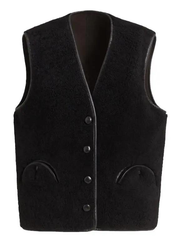 BLAZÉ MILANO Gliss Shearling Vest - Black