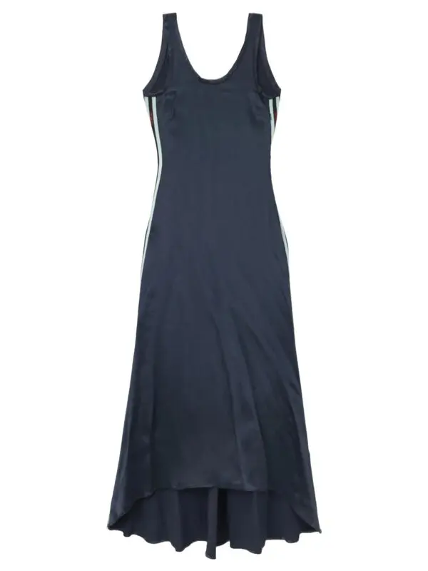 Off-White Satin Backless Midi Dress - Night Sky-gao Hong