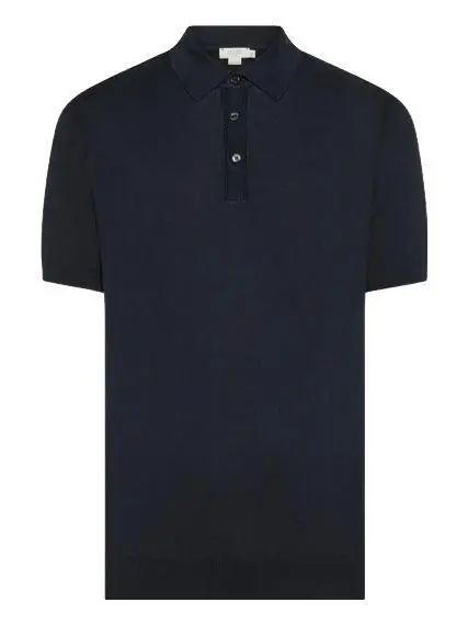 Seventy Fine-knit Short-sleeve Polo Shirt - Blue