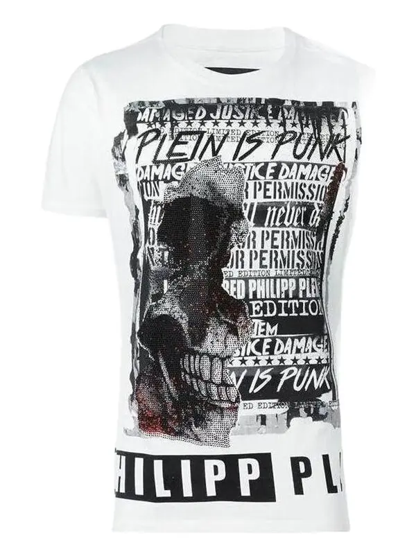 Philipp Plein Round-necked Logo T-shirt - White