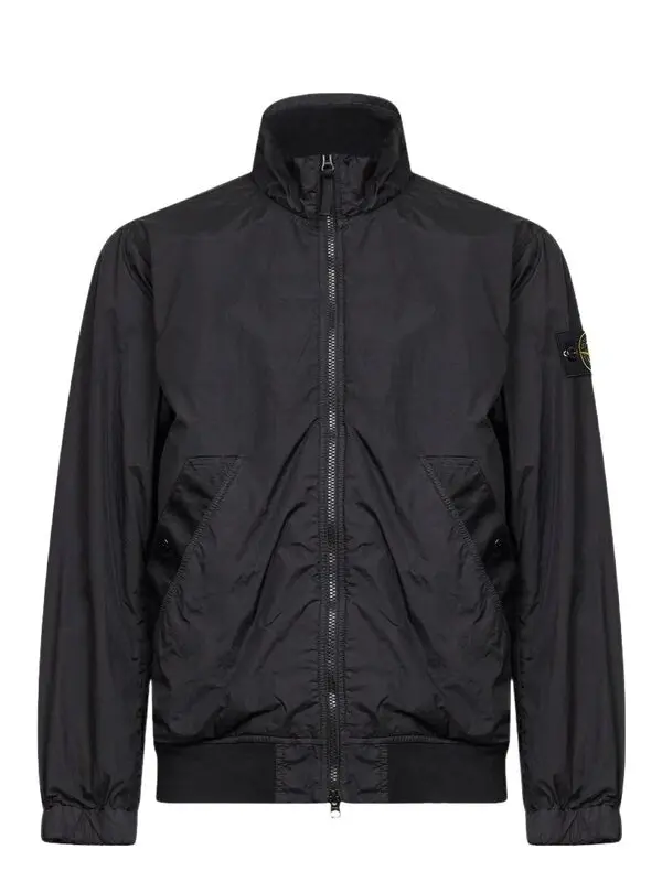 Stone Island Long-sleeved Zip-up Jacket - Black