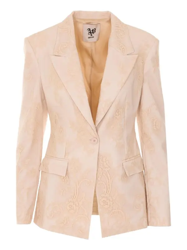 ANIYE BY Silva Lace Embroidered Blazer - Nude