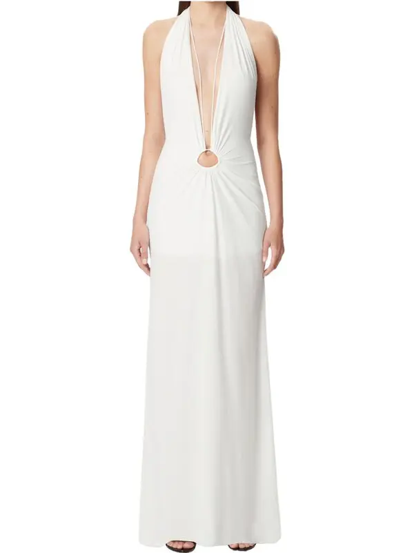 AMAZUIN Joele Halter Cut-out Maxi Dress - White