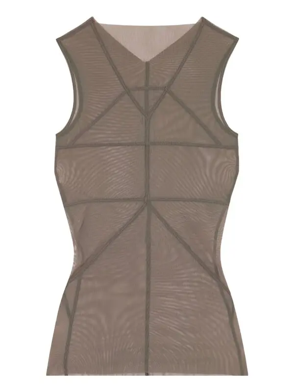 Rick Owens Sleeveless Sheer Mesh Top - Gray