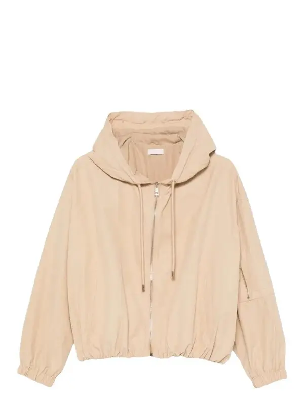 Liu Jo Drawstring Hooded Zip-up Jacket - Nude