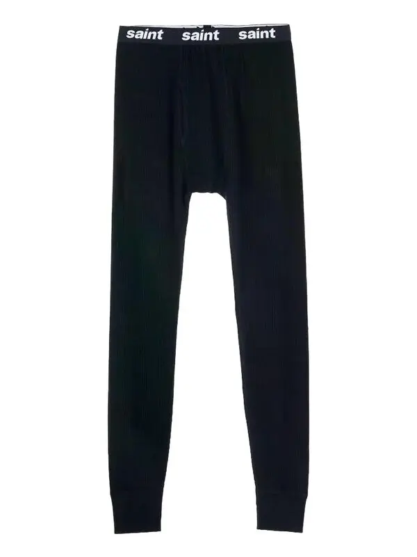 SAINT MXXXXXX Thermal Logo-waistband Trousers - Black