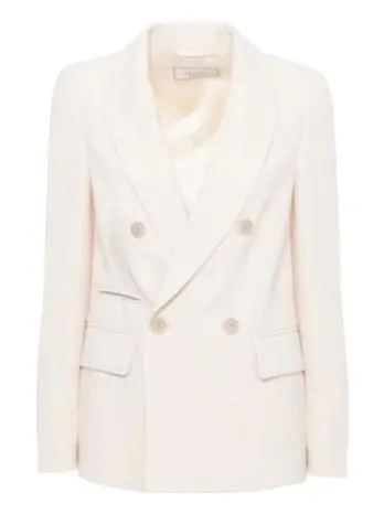 Peserico Double-breasted Peak Lapel Blazer - White