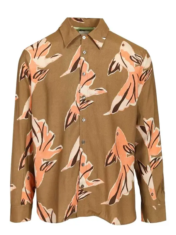 Paul Smith Le Peche Fish Print Shirt - Brown