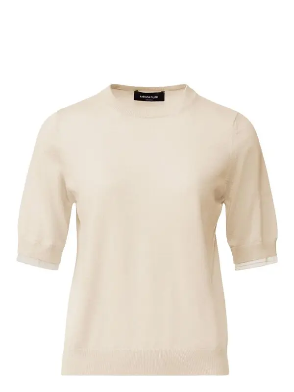 Fabiana Filippi Short-sleeve Crew-neck T-shirt - Nude