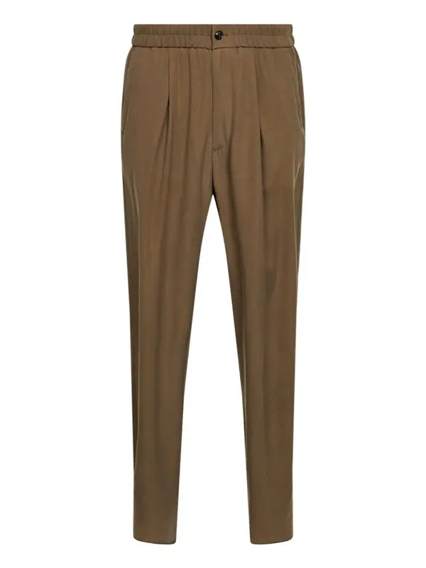 Giorgio Armani Pleated Tapered Trousers - Green
