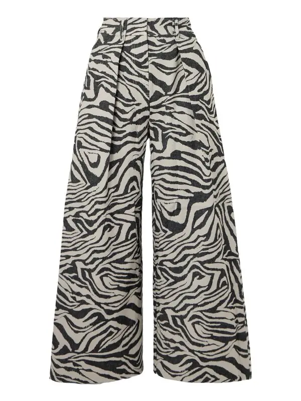 Ulla Johnson High-waisted Wide-leg Pants With Concealed Closure - Multicolor