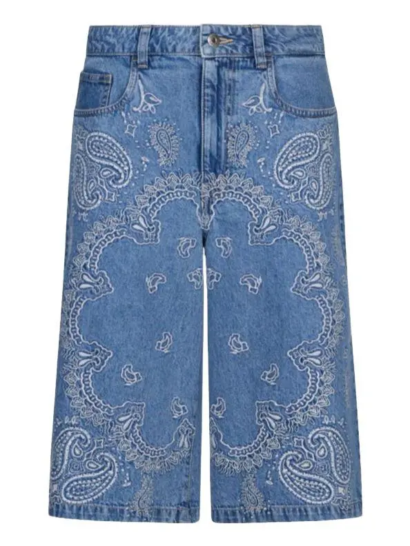 Liu Jo Embroidered Denim Bermuda Shorts - Blue Denim
