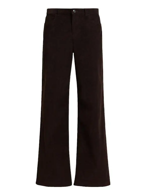 THE ROW Eglitta Wide Leg Corduroy Cotton Pants - Black