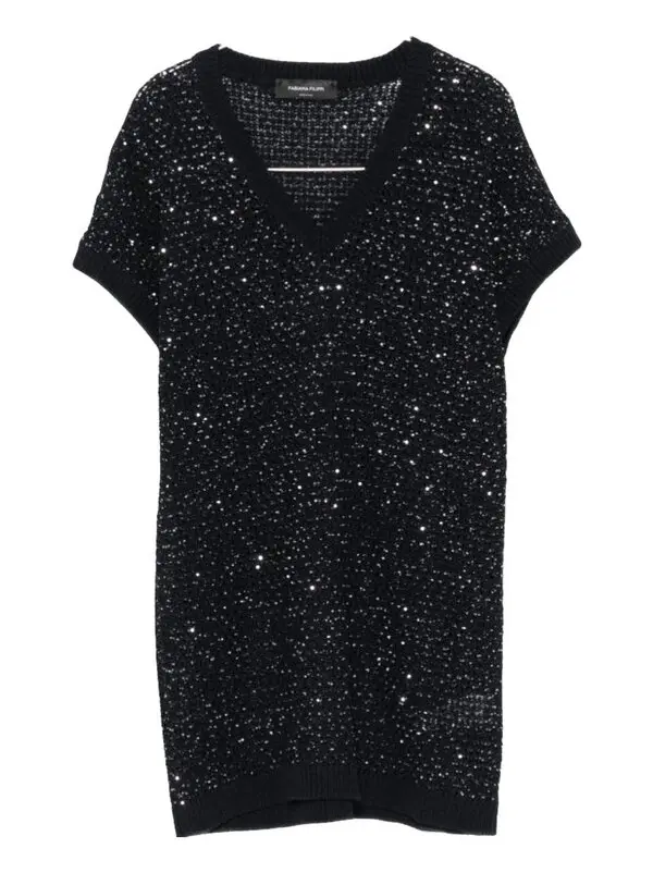 Fabiana Filippi Sequin Ribbon Cardigan - Blue