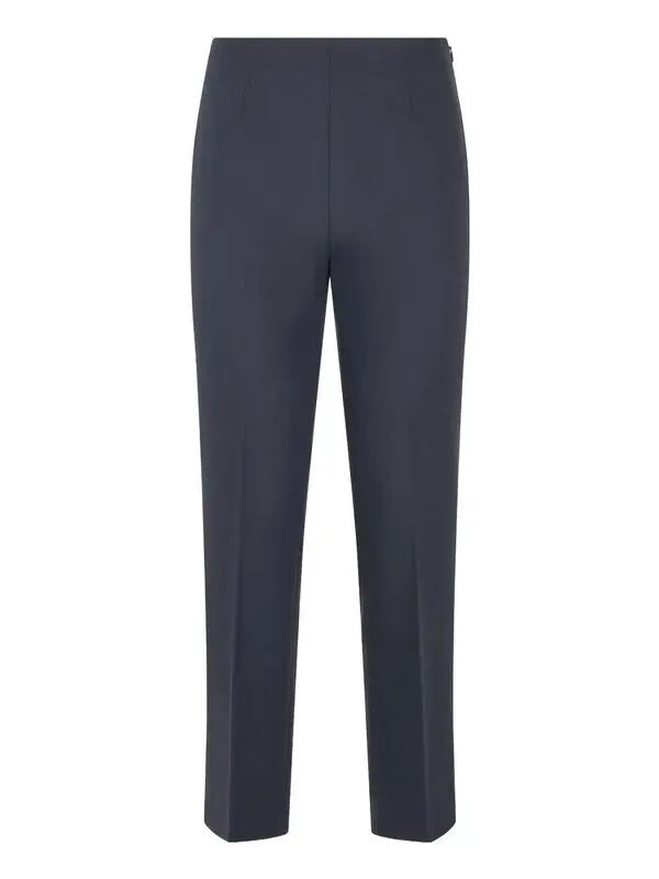 Peserico Cigarette Trousers With Pleated Details - Navy