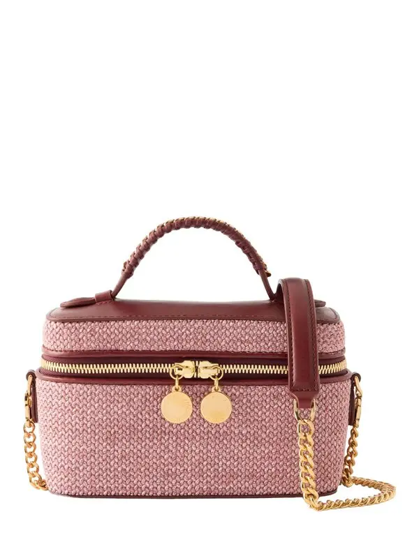 Stella McCartney Falabella Vanity Case Raffia Shoulder Bag - Brown