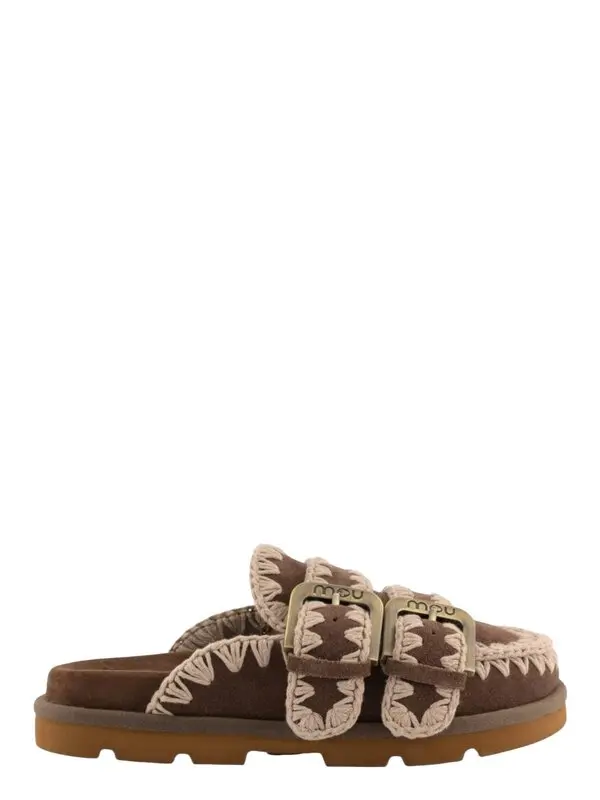 Mou Low Bio Sabot Two-buckle Clog - Brown