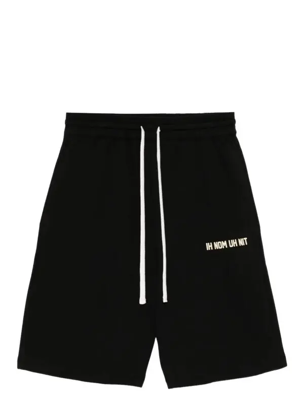 IH NOM UH NIT Logo-print Knee-length Shorts - Black