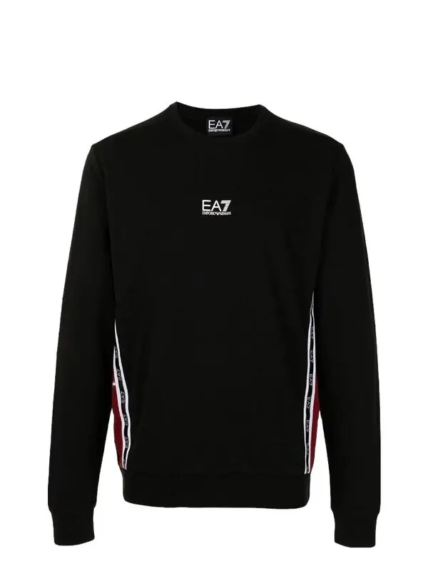 EA7 Logo-print Cotton Sweatshirt - Black