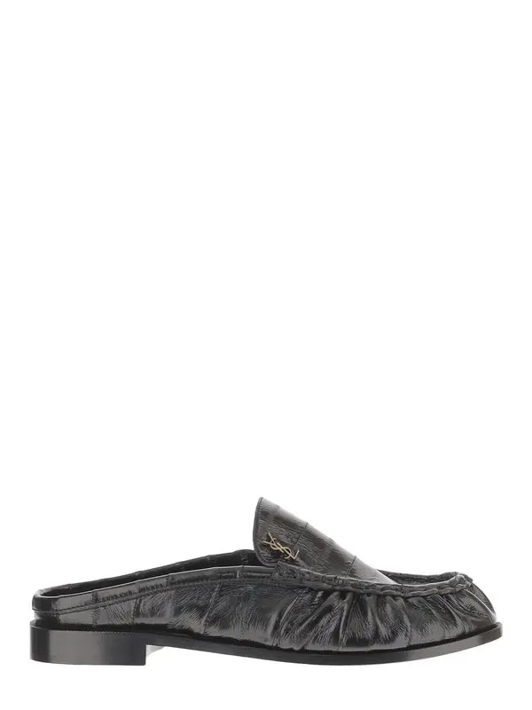 Saint Laurent Logo Plaque Slip-on Flat - No