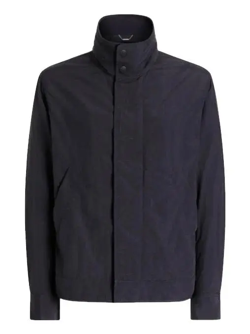 Dolce & Gabbana High Neck Jacket With Logo Patch - Black