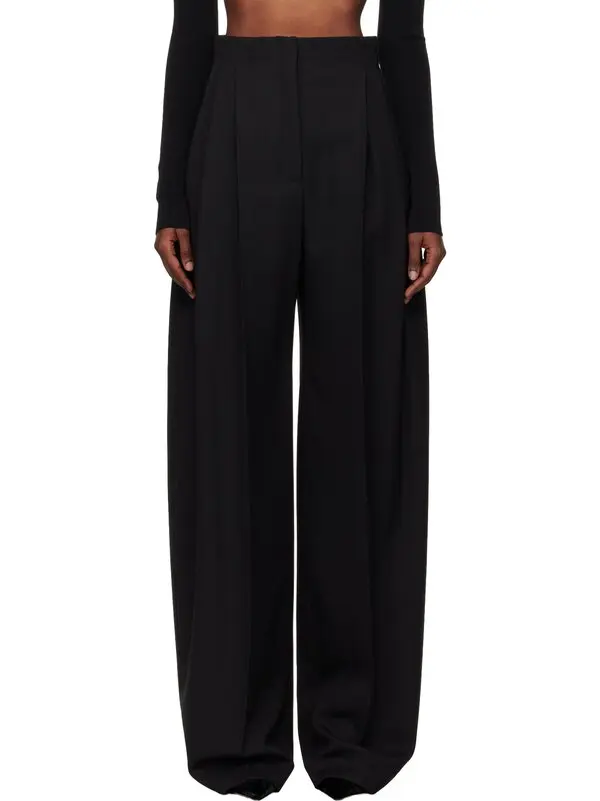 MUGLER High-waisted Pleated Trousers - Black