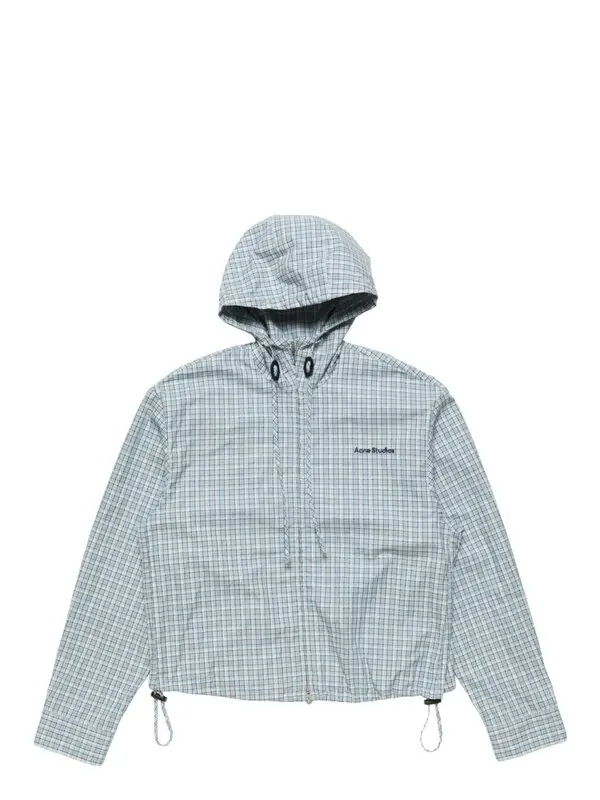 Acne Studios Hooded Plaid Jacket - Blue/white