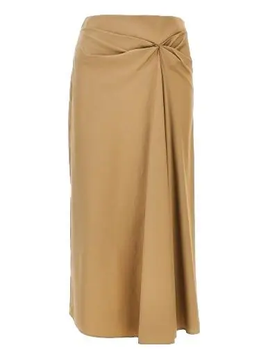 Max Mara Knot Detail Column Midi Skirt - Nude