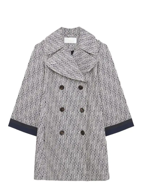 Chloé Double-breasted Windbreaker - Gray