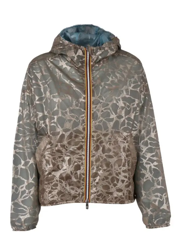 K-WAY Laurettee Super Light Reversible Hooded Jacket - Gray
