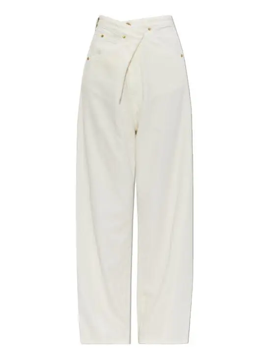 DARKPARK Wrap Front Button Detailed Jeans - White