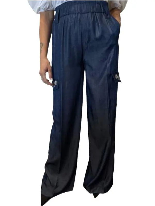 Liu Jo Wide-leg Cargo Pants With Elasticated Waistband - Black