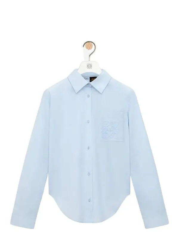 Loewe Anagram Embroidered Shirt - Light Blue