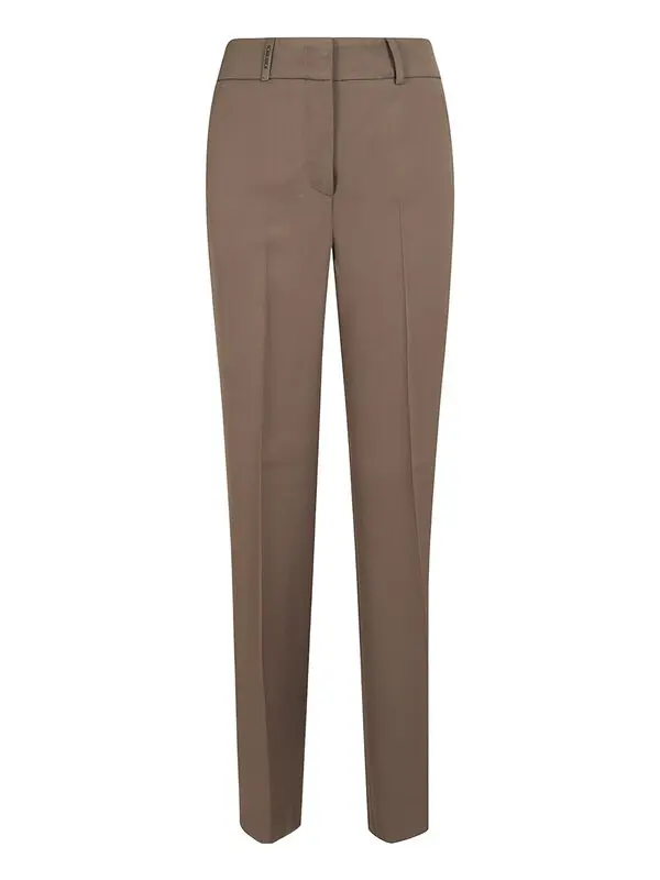 Peserico Tailored Stretch Viscose Trousers - Marrone