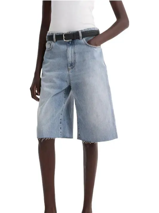 RÓHE Wide-leg Denim Shorts With Raw Hems - Multicolor