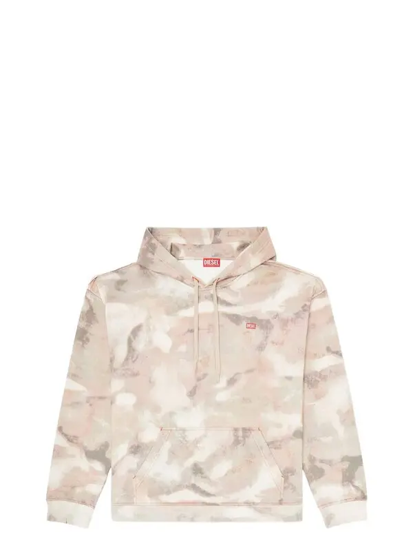 DIESEL® Abstract Camouflage Cotton Hoodie - Beige