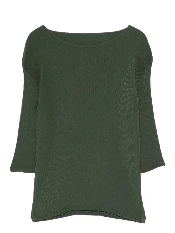 Issey Miyake Plissé-effect One-shoulder Top - Green