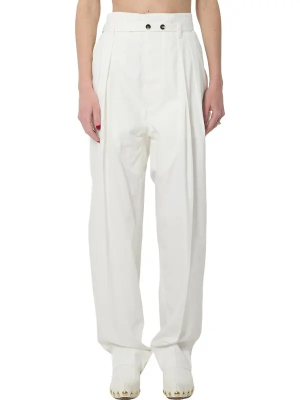 Bottega Veneta Belted High-waisted Tapered Trousers - White